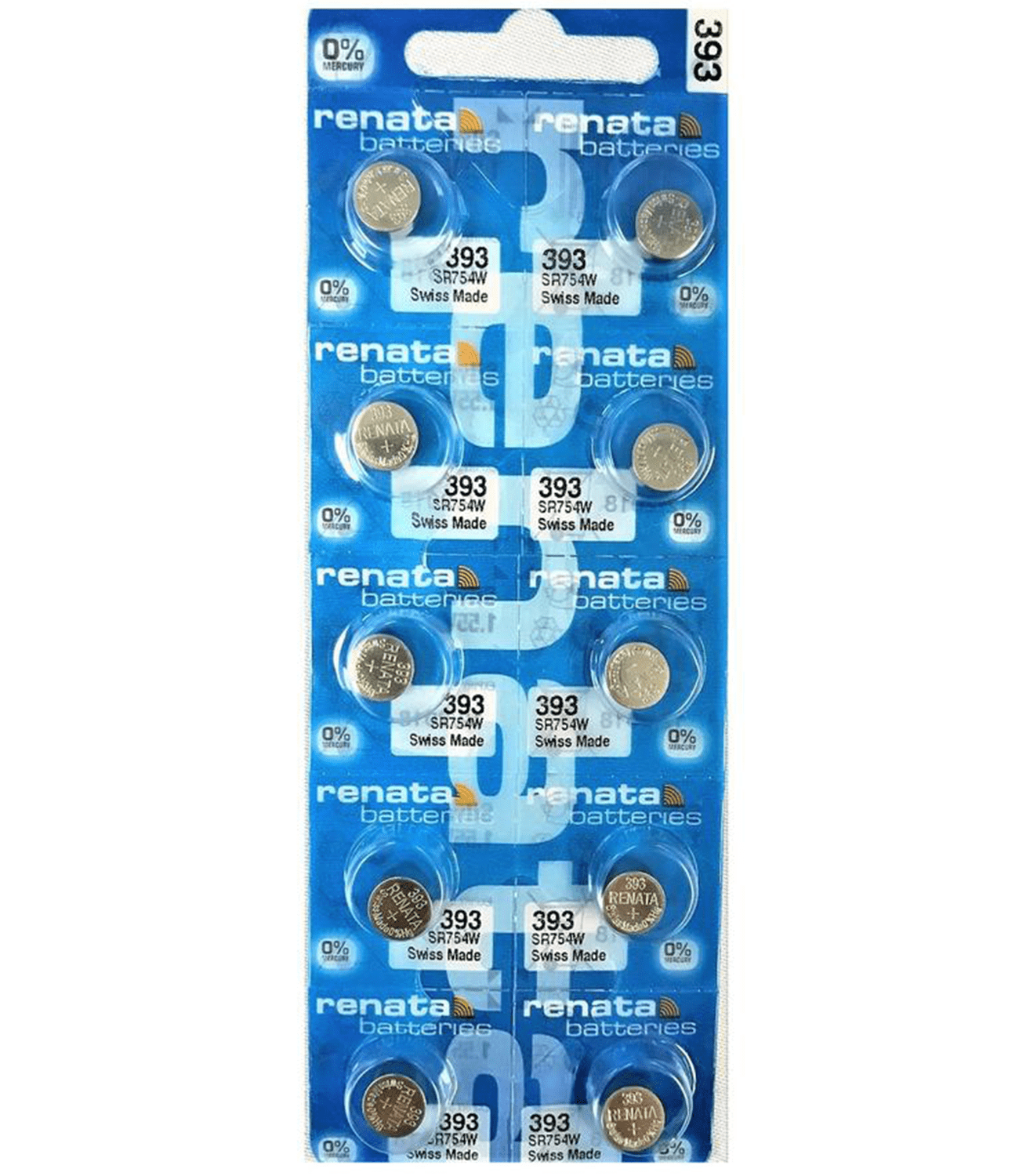 Renata 393 SR754W Batteries - 1.55V Silver Oxide 393 Watch Battery (10 ...