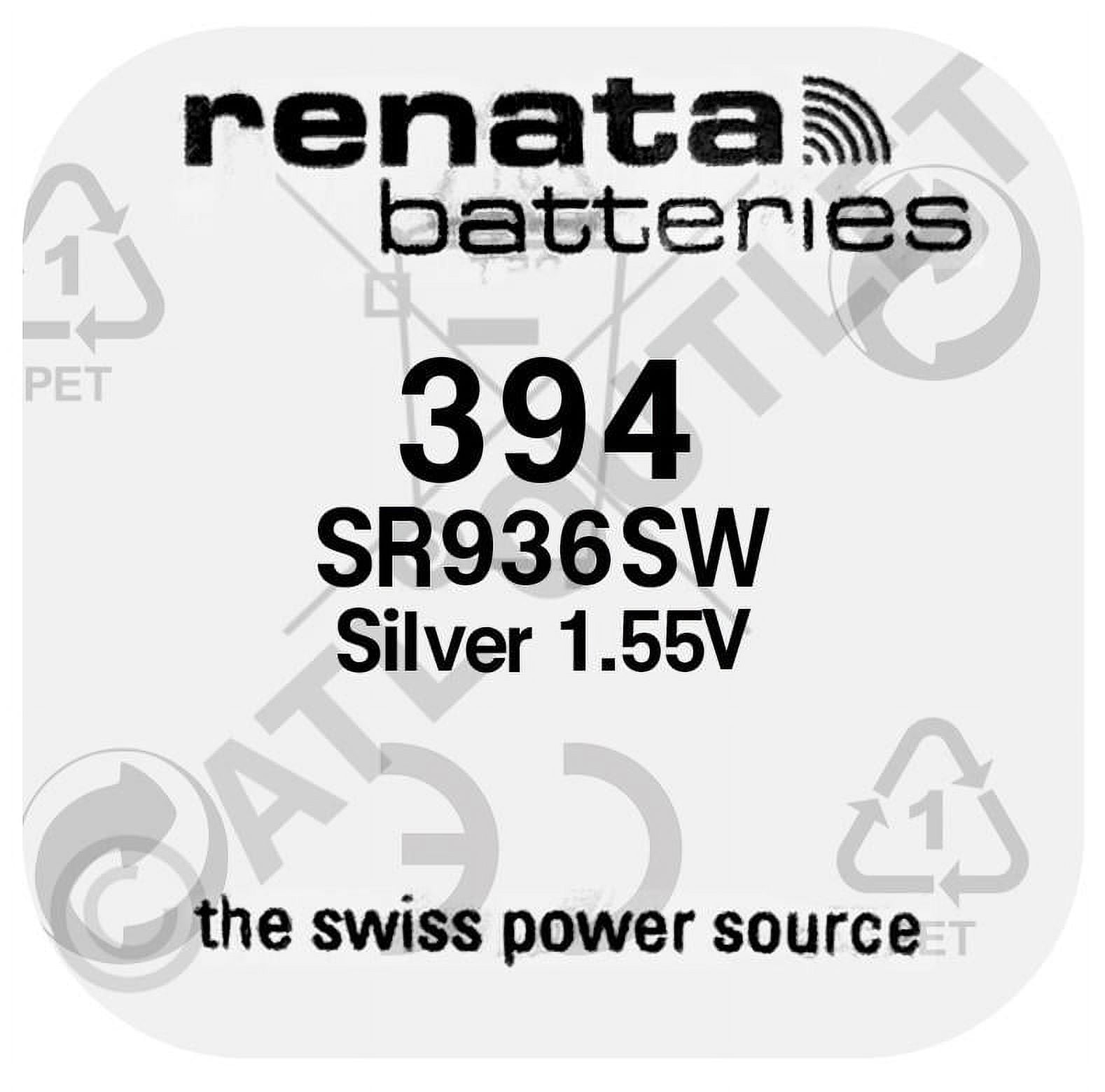 Renata 394 / SR936SW Swiss Made 1.55v Silver Oxide Mercury Free Watch ...