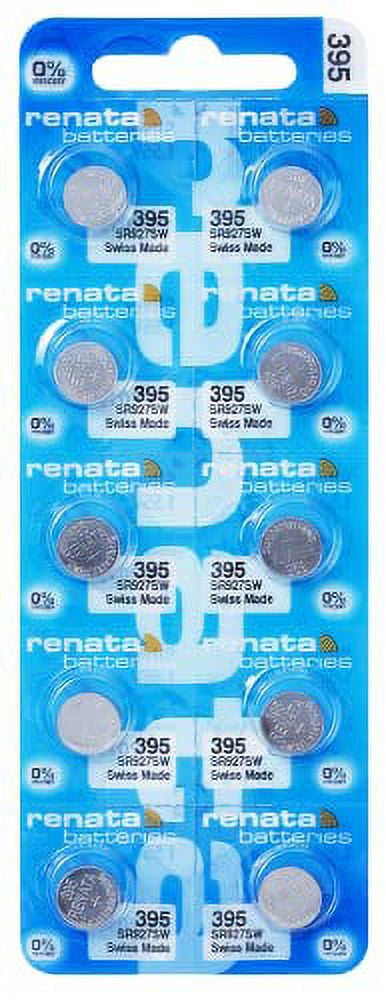 Renata 395 SR927SW Batteries - 1.55V Silver Oxide 395 Watch Battery (10 ...