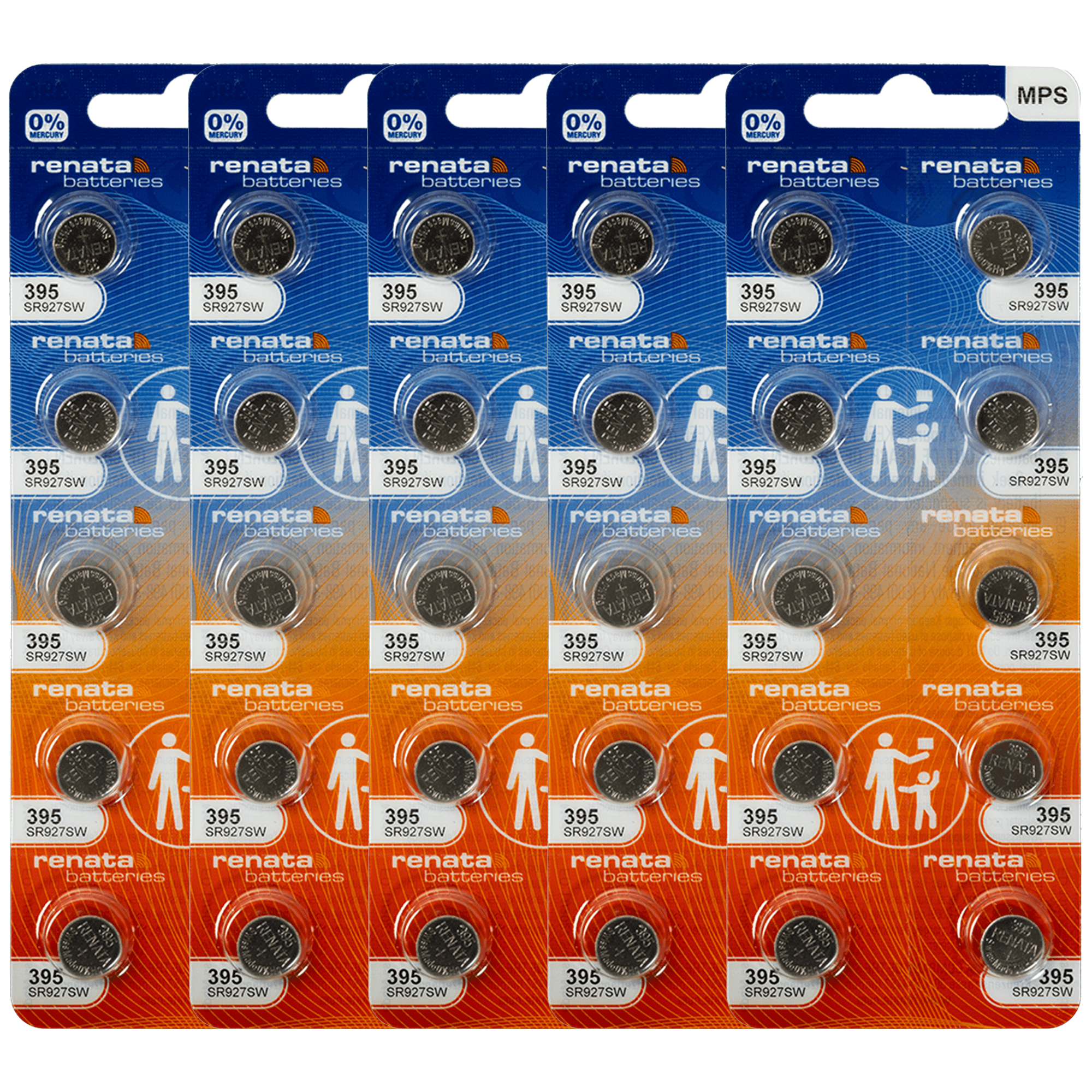 Renata 395 SR927SW Batteries - 1.55V Silver Oxide 395 Watch Battery (50 ...