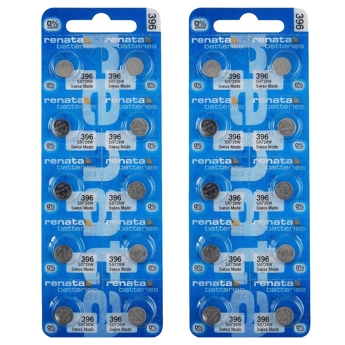 Renata 396 SR726W Batteries - 1.55V Silver Oxide 396 Watch Battery (20 ...