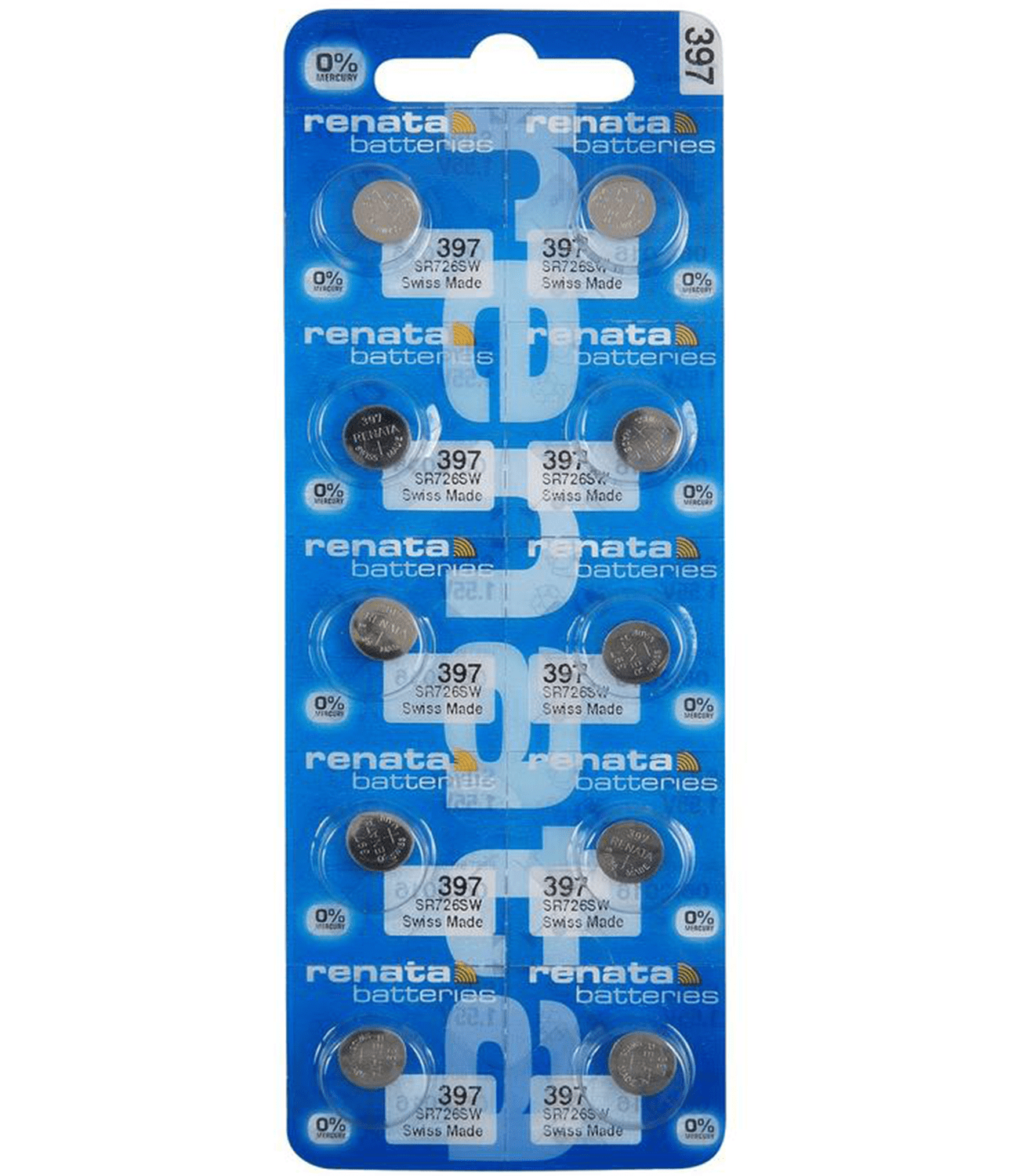 Renata 397 SR726SW Batteries - 1.55V Silver Oxide 397 Watch Battery (10 ...