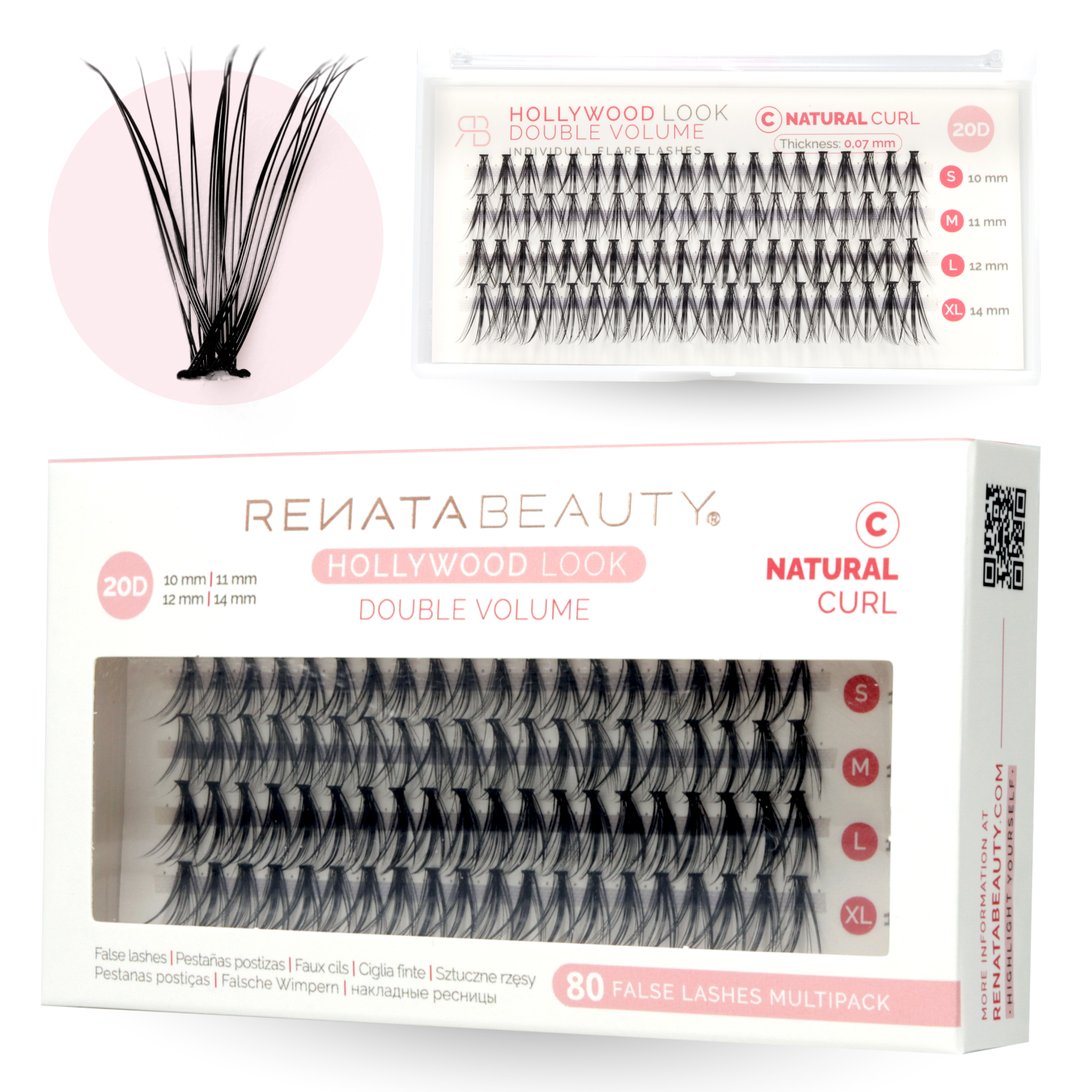 Renata Beauty 20D DOUBLE Volume [C Curl] False Eyelash Extension Kit ...