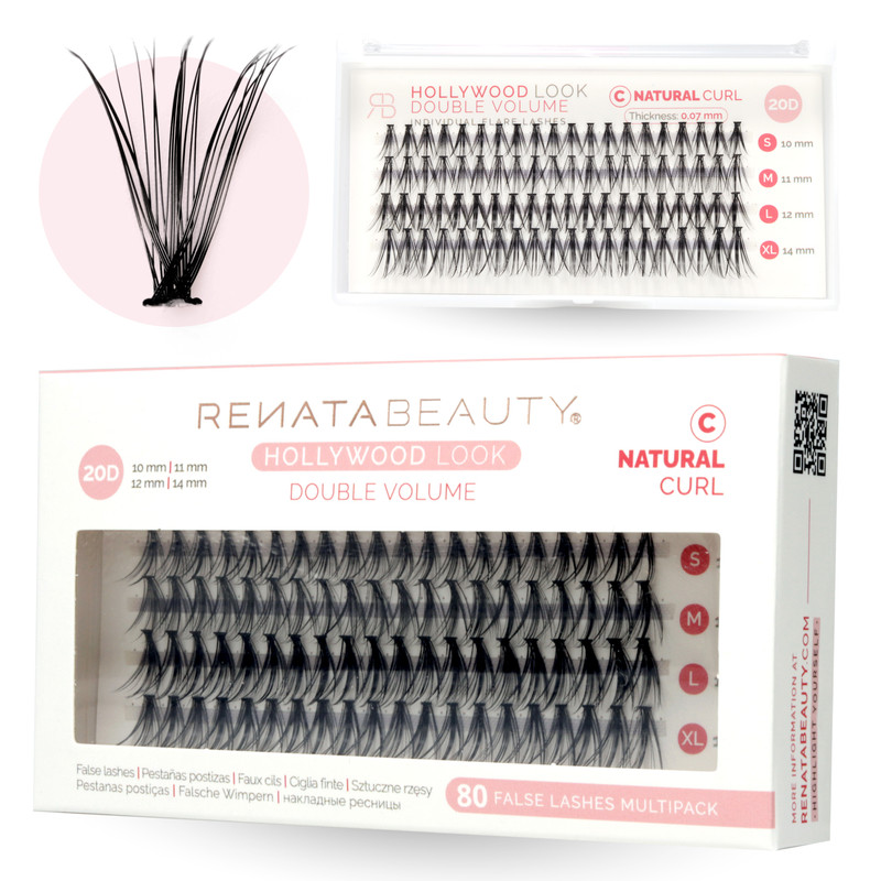 Renata Beauty 20D DOUBLE Volume [C Curl] False Eyelash Extension Kit ...