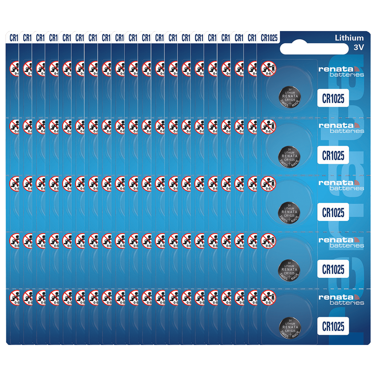 Renata CR1025 Batteries - 3V Lithium Coin Cell 1025 Battery (100 Count ...