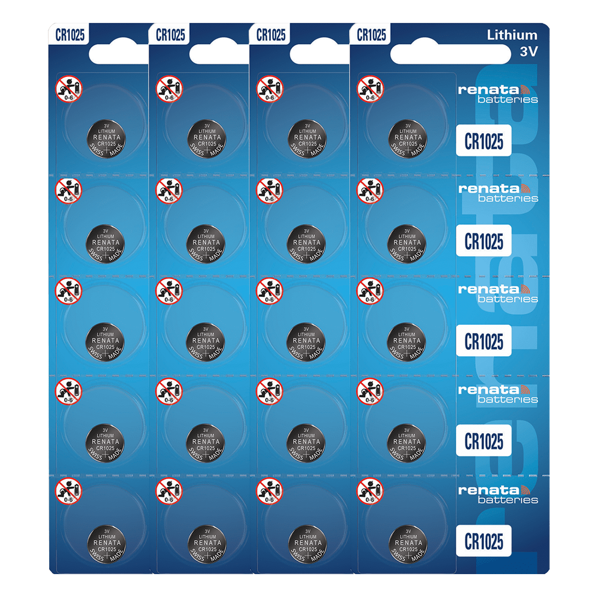 Renata CR1025 Batteries - 3V Lithium Coin Cell 1025 Battery (20 Count ...