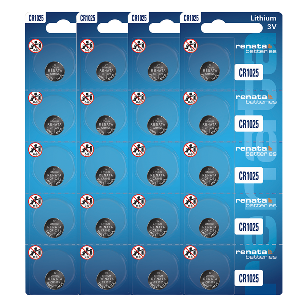 Renata CR1025 Batteries - 3V Lithium Coin Cell 1025 Battery (20 Count ...