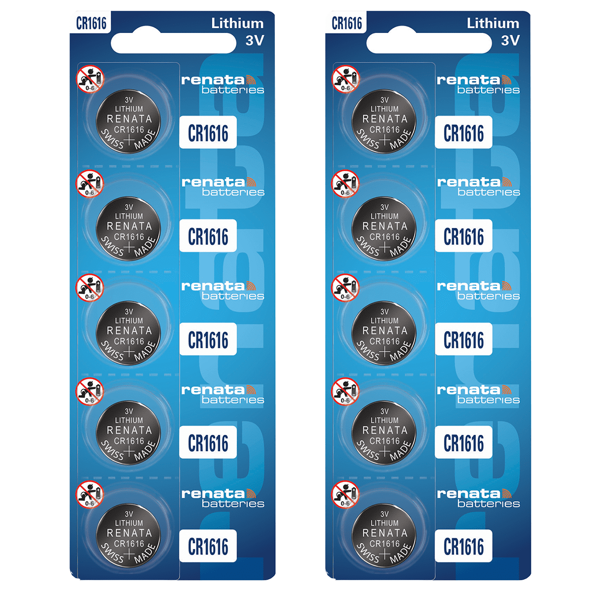 Renata CR1616 Batteries - 3V Lithium Coin Cell 1616 Battery (10 Count ...