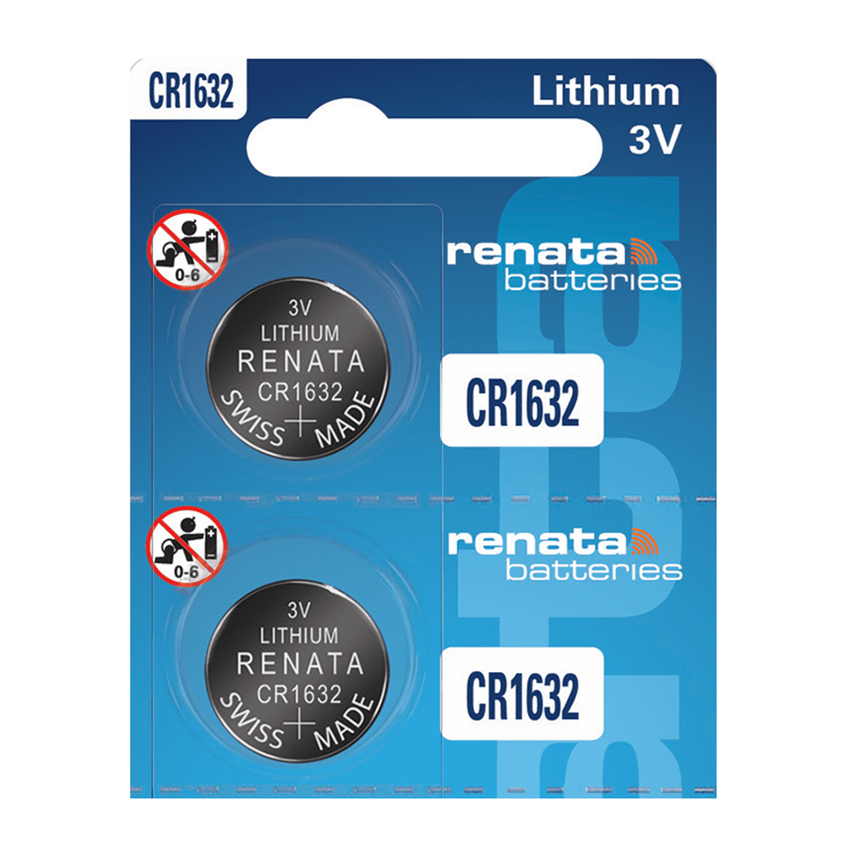 Renata CR1632 Batteries - 3V Lithium Coin Cell 1632 Battery (2 Count) - Walmart.com