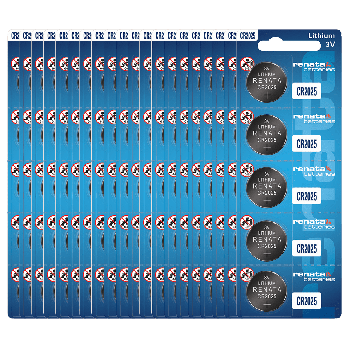 Renata CR2025 Batteries - 3V Lithium Coin Cell 2025 Battery (100 Count ...