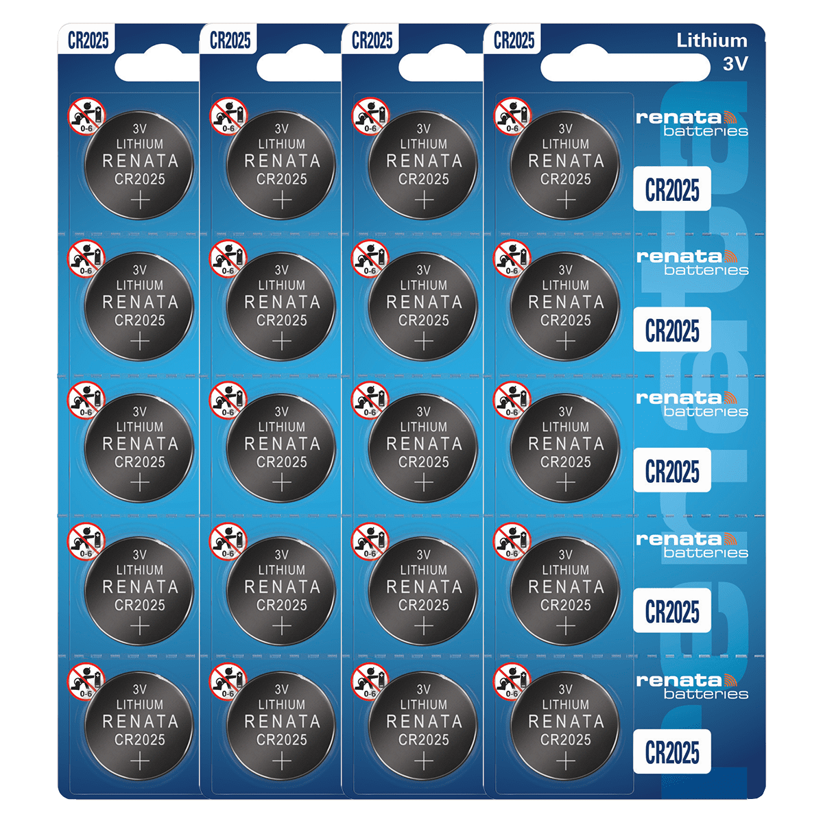 Renata CR2025 Batteries - 3V Lithium Coin Cell 2025 Battery (20 Count ...