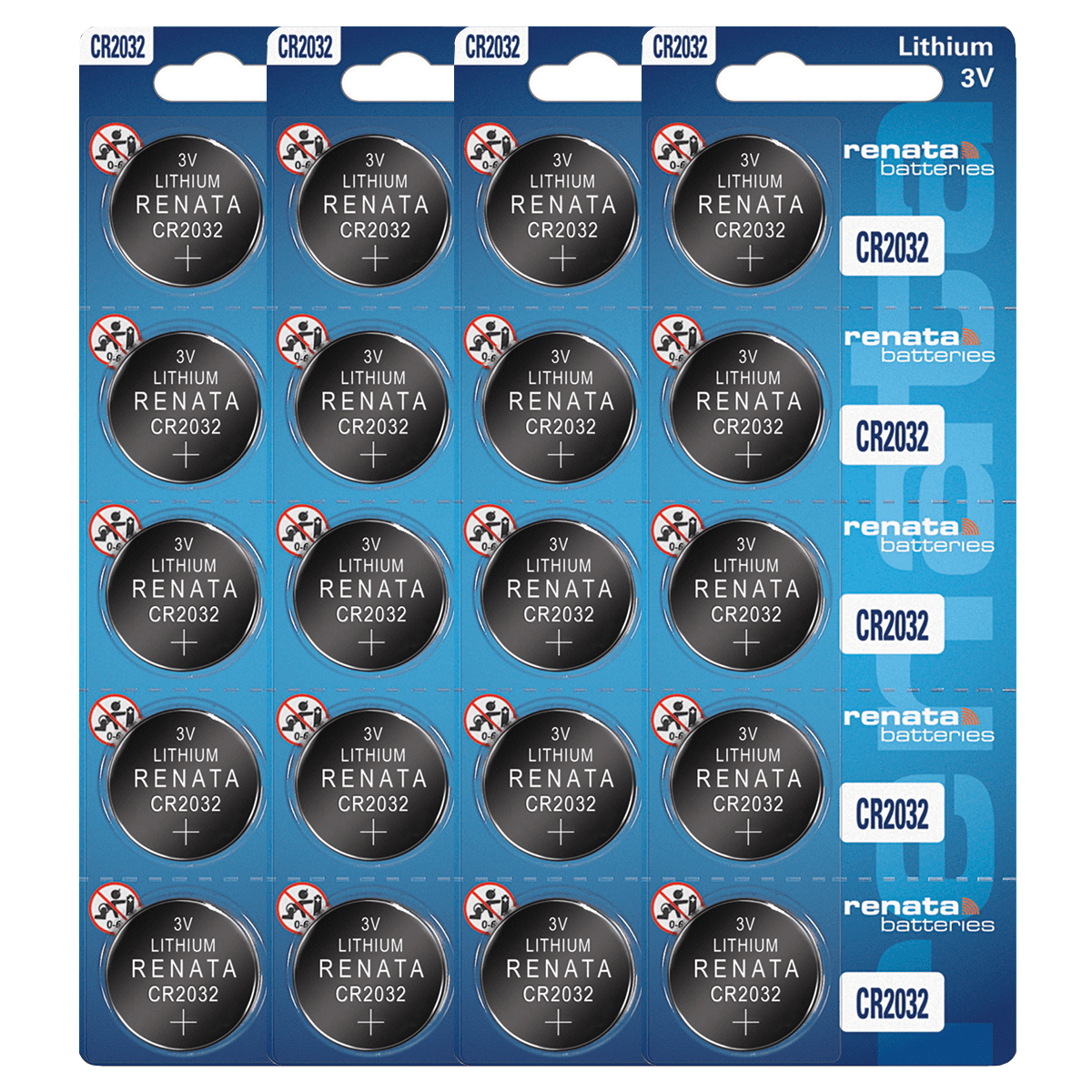 Renata CR2032 Batteries - 3V Lithium Coin Cell 2032 Battery (20 Count ...