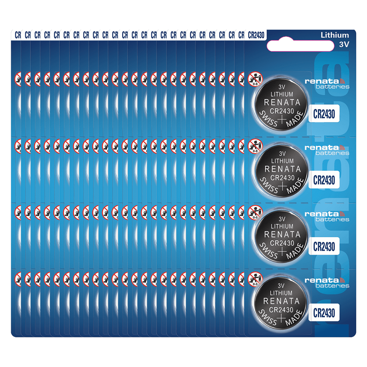Renata CR2430 Batteries - 3V Lithium Coin Cell 2430 Battery (100 Count) - Walmart.com