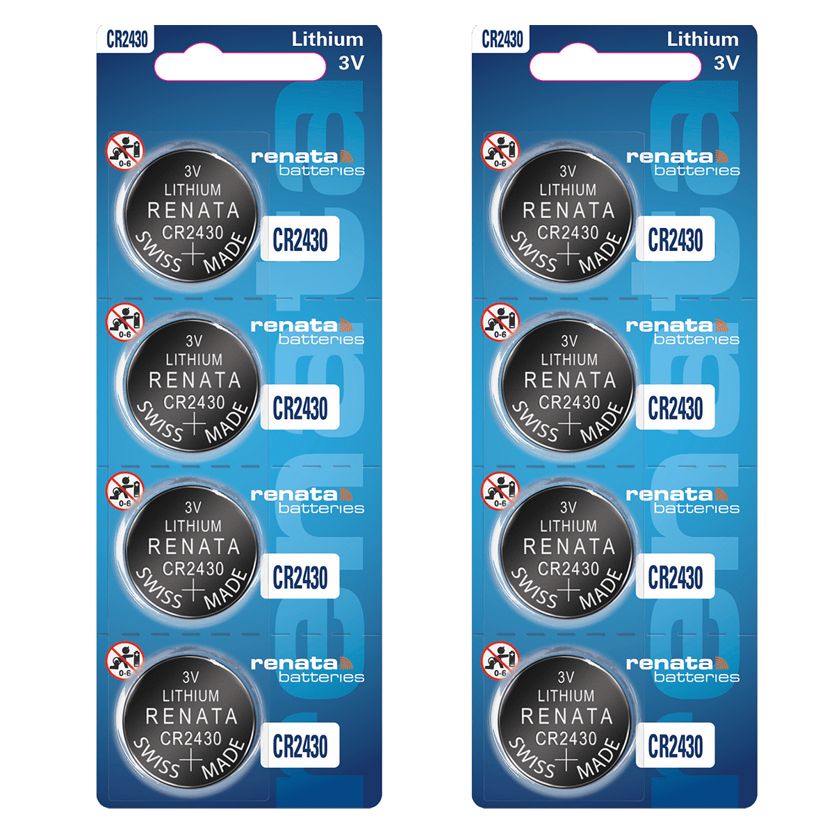Renata CR2430 Batteries - 3V Lithium Coin Cell 2430 Battery (8 Count) - Walmart.com