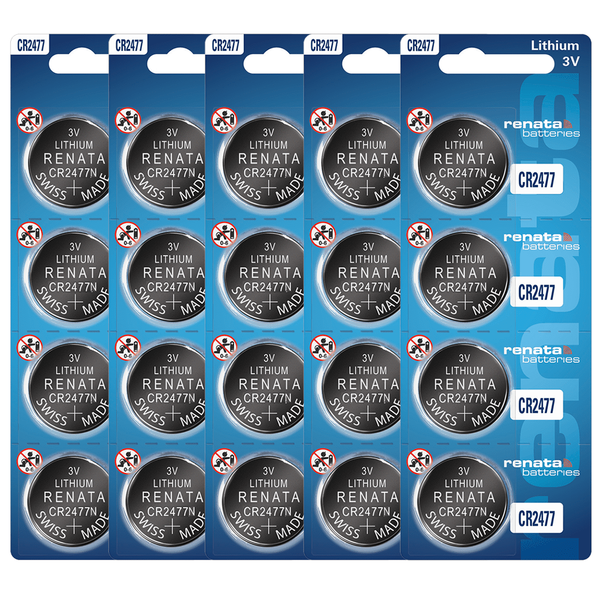 Renata CR2477 Batteries - 3V Lithium Coin Cell 2477 Battery (20 Count ...