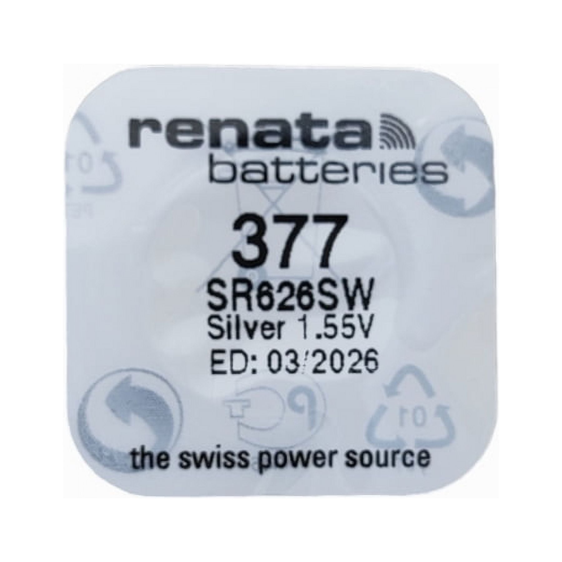 Renata Watch Battery 377 SR626SW 1.55v Silver Oxide - Walmart.com