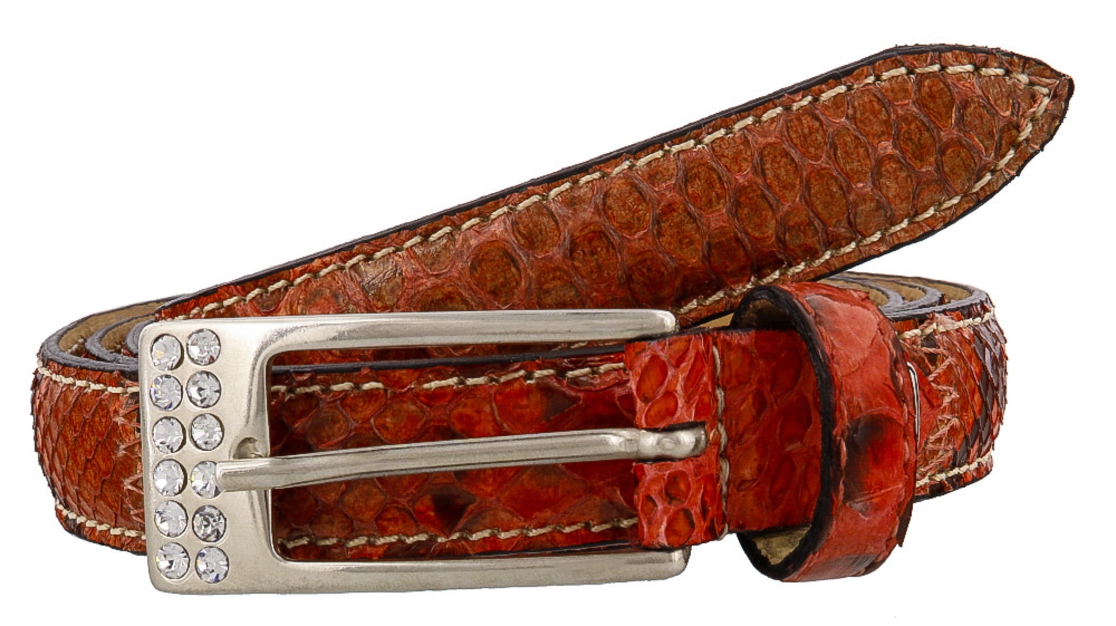 Renato Balestra Calamaria RO Red Python Leather Womens Belt for womens ...