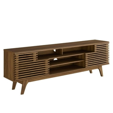 "Modway Render 70"" Mid-Century Modern Wood TV Stand, Walnut Finish ...