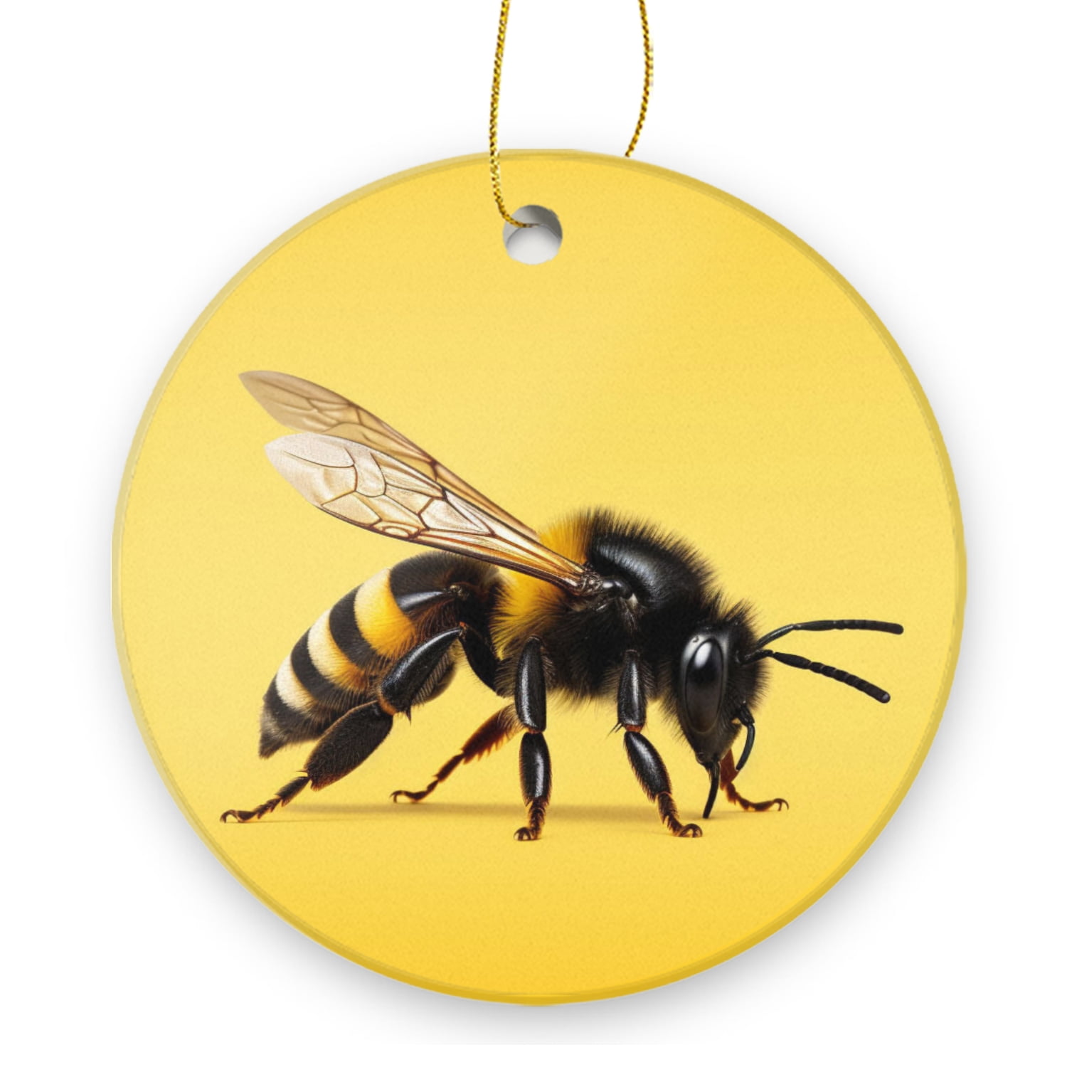 Render of Bee Isolated on Yellow Background - Christmas Ornament Xmas ...