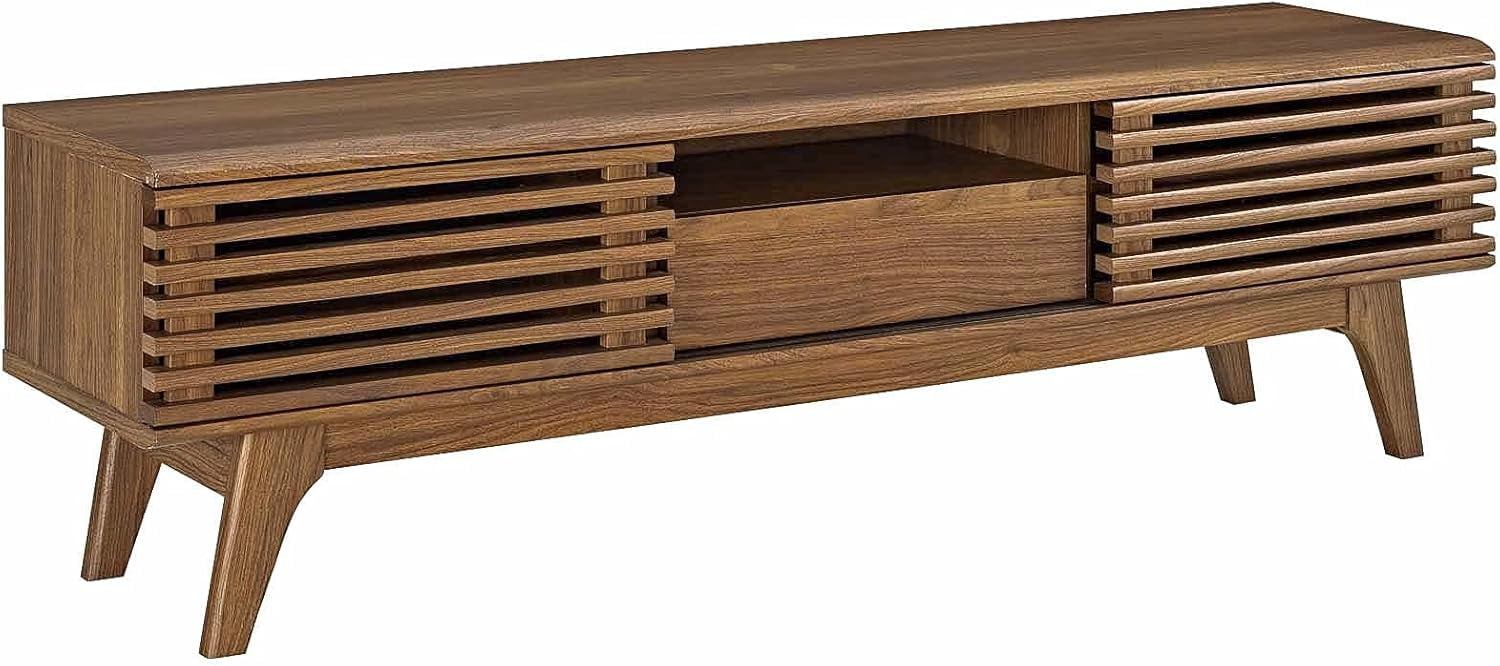 Render Mid-Century Modern 59 Inch TV Stand with Low Profile in Walnut ...