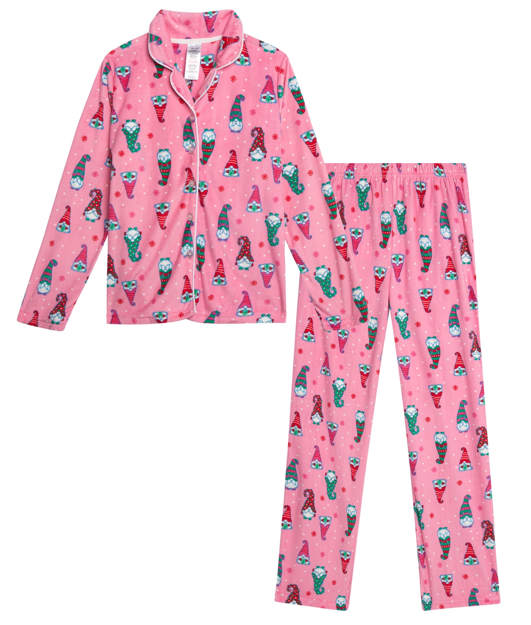 Rene Rofe Girls Holiday Pajama Set - 2 Piece Velour Long Sleeve Shirt ...
