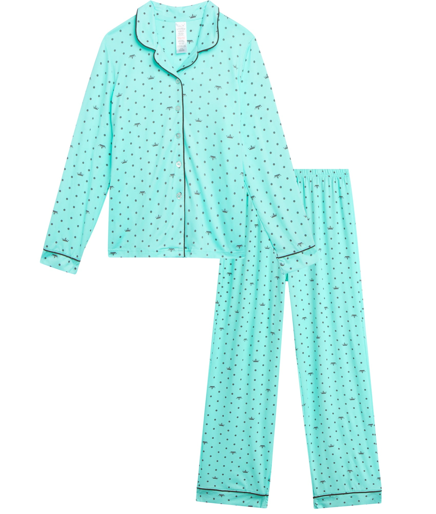 Rene Rofe Girls' Pajama Set - 2 Piece Cozy Long Sleeve Sleep Shirt and ...