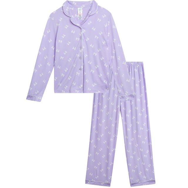 Rene Rofe Girls' Pajama Set - 2 Piece Cozy Long Sleeve Sleep Shirt and ...