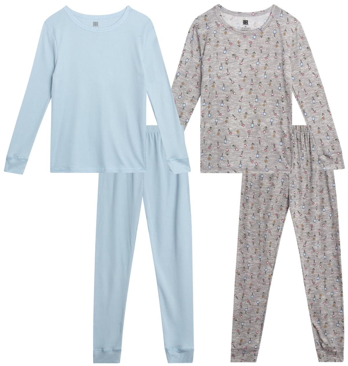 Rene Rofe Girls' Pajama Set - 4 Piece Cozy Long Sleeve Sleep Shirts and ...