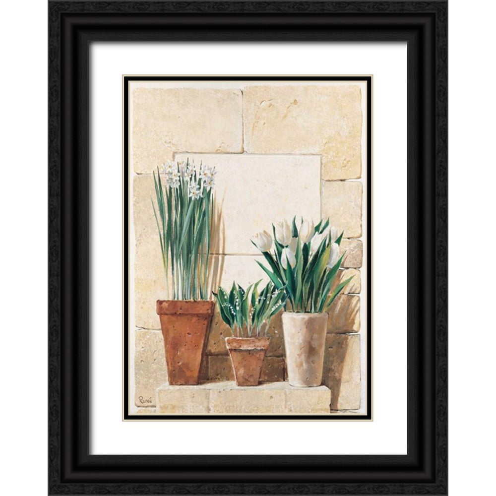 Renee 11x14 Black Ornate Wood Framed with Double Matting Museum Art ...