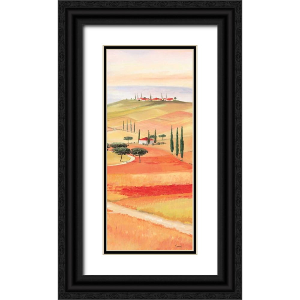 Renee 8x14 Black Ornate Wood Framed with Double Matting Museum Art ...