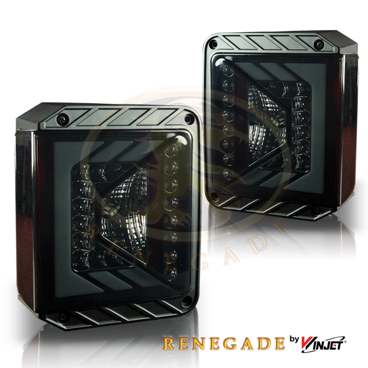 Renegade 2007-2018 Fits Jeep Wrangler JK LED Tail Lights Black Smoke ...