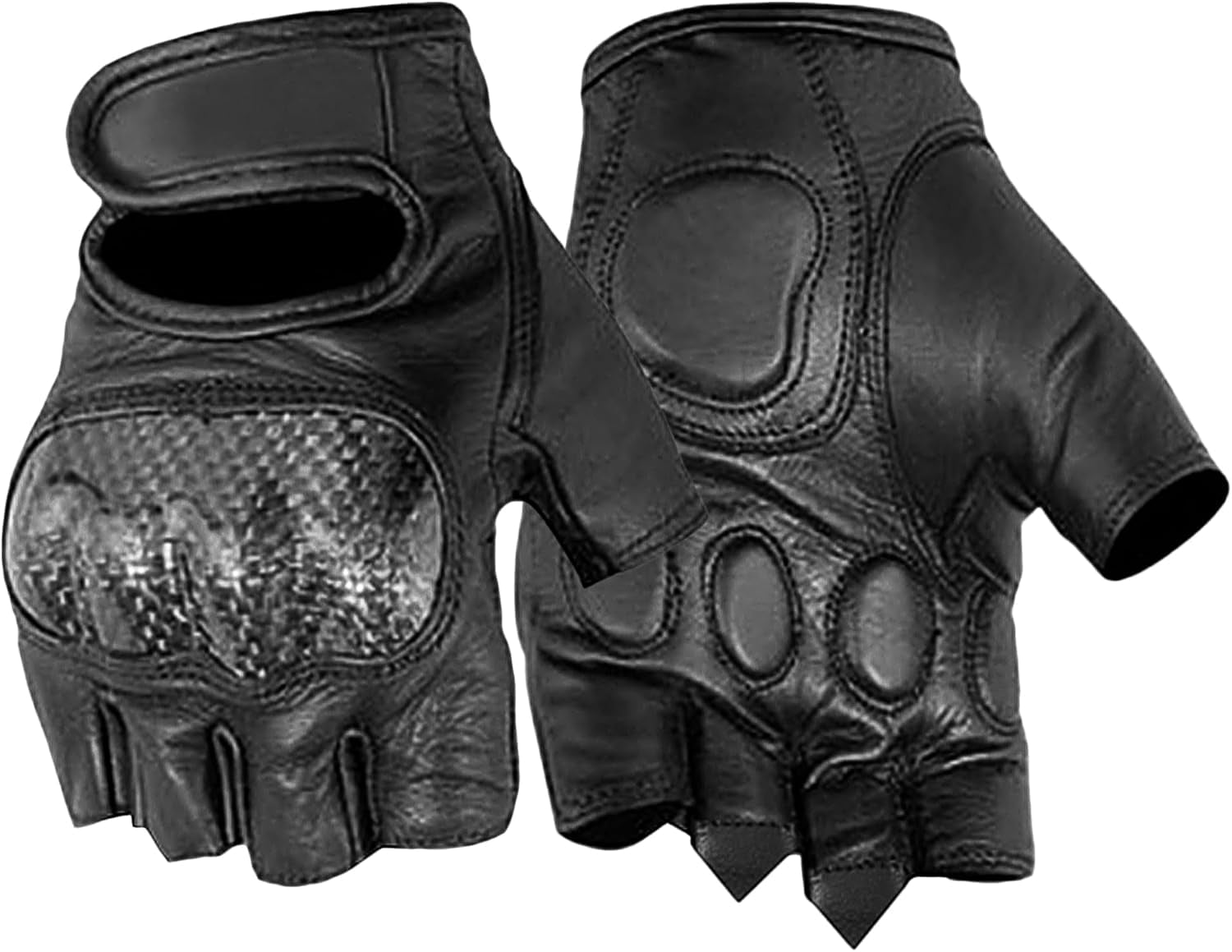 Renegade Classic Fingerless Motorcycle Gloves for Mens Leather Riding ...