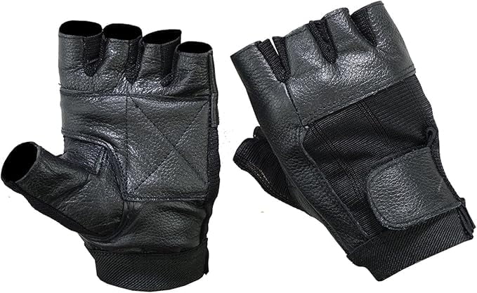 Renegade Classic Men’s Fingerless Motorcycle Gloves – Leather Biker ...