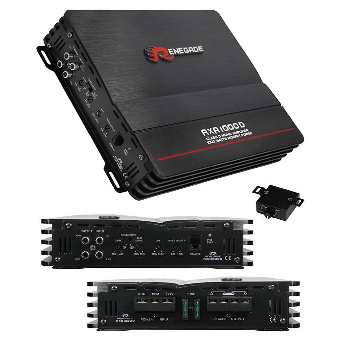 RENEGADE RXA1000D 1000W Max Mono Block Class A/B Vehicle Audio ...