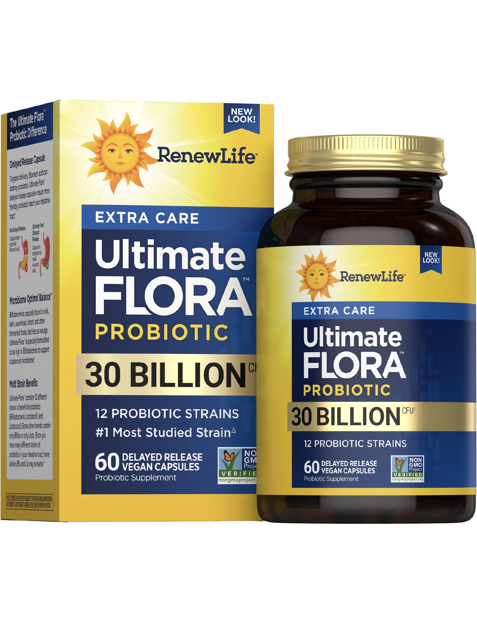 Renew Life Extra Care Probiotic Capsules, Daily Digestive Medicine, Gut ...