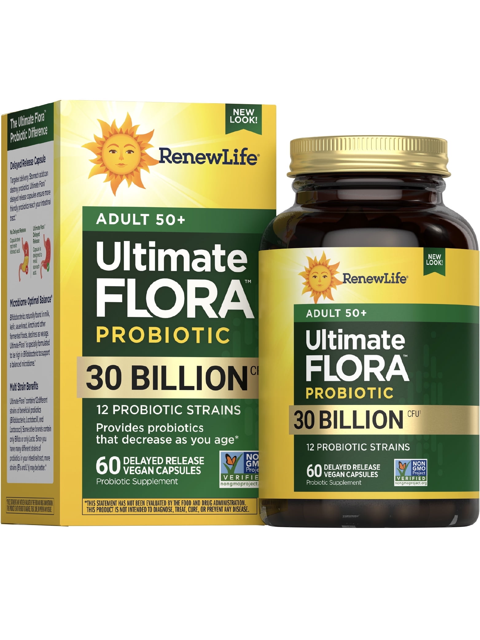 Renew Life Ultimate Flora Adult 50 Plus Probiotics Capsules - Digestive ...