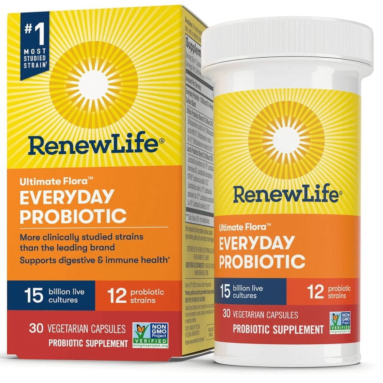 Renew Life Ultimate Flora Everyday Probiotic 15 Billion Cfu 30 Veg Caps ...
