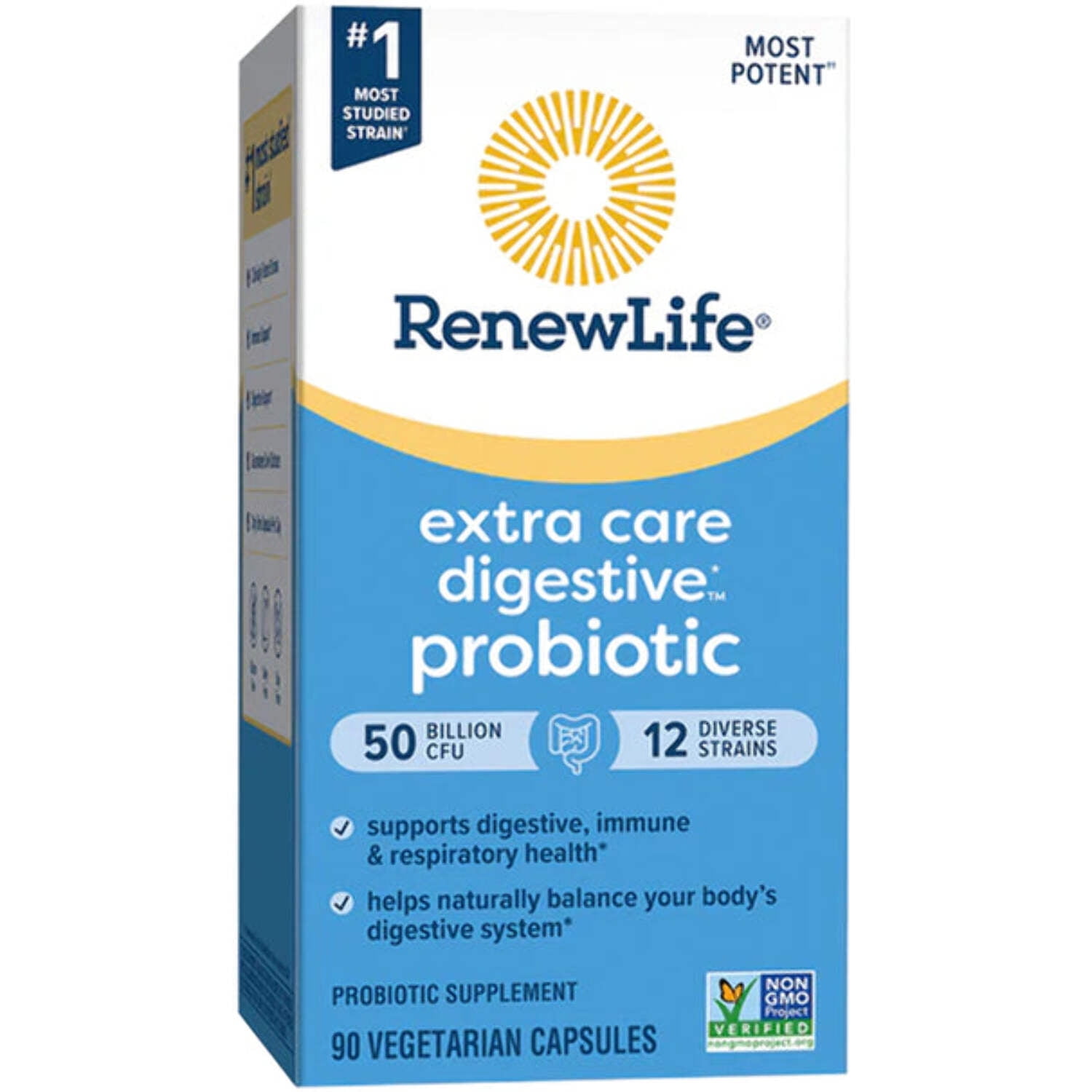 Renew Life Probiotics 50 Billion, 12 Strains, 90 Vegetarian Capsules ...