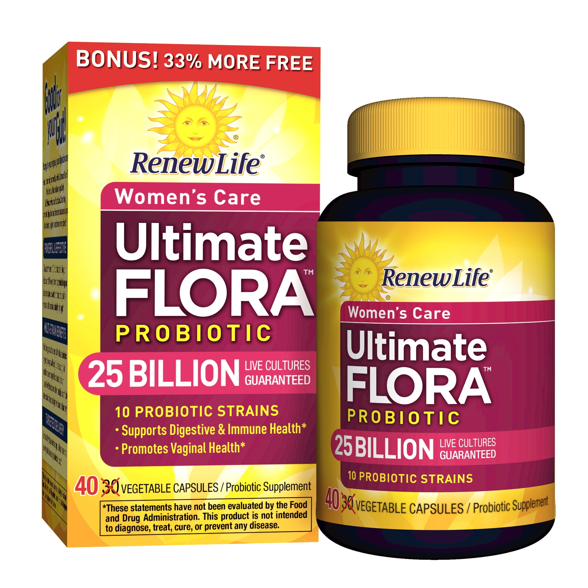 Renew Life - Ultimate Flora Probiotic Women's Care - 25 billion - 40 ...