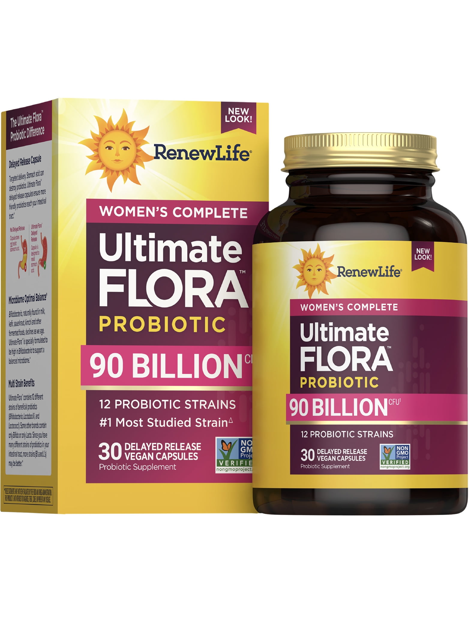 Renew Life Women's Probiotic, 30 Capsules, 90B CFU, 12 Strains for ...
