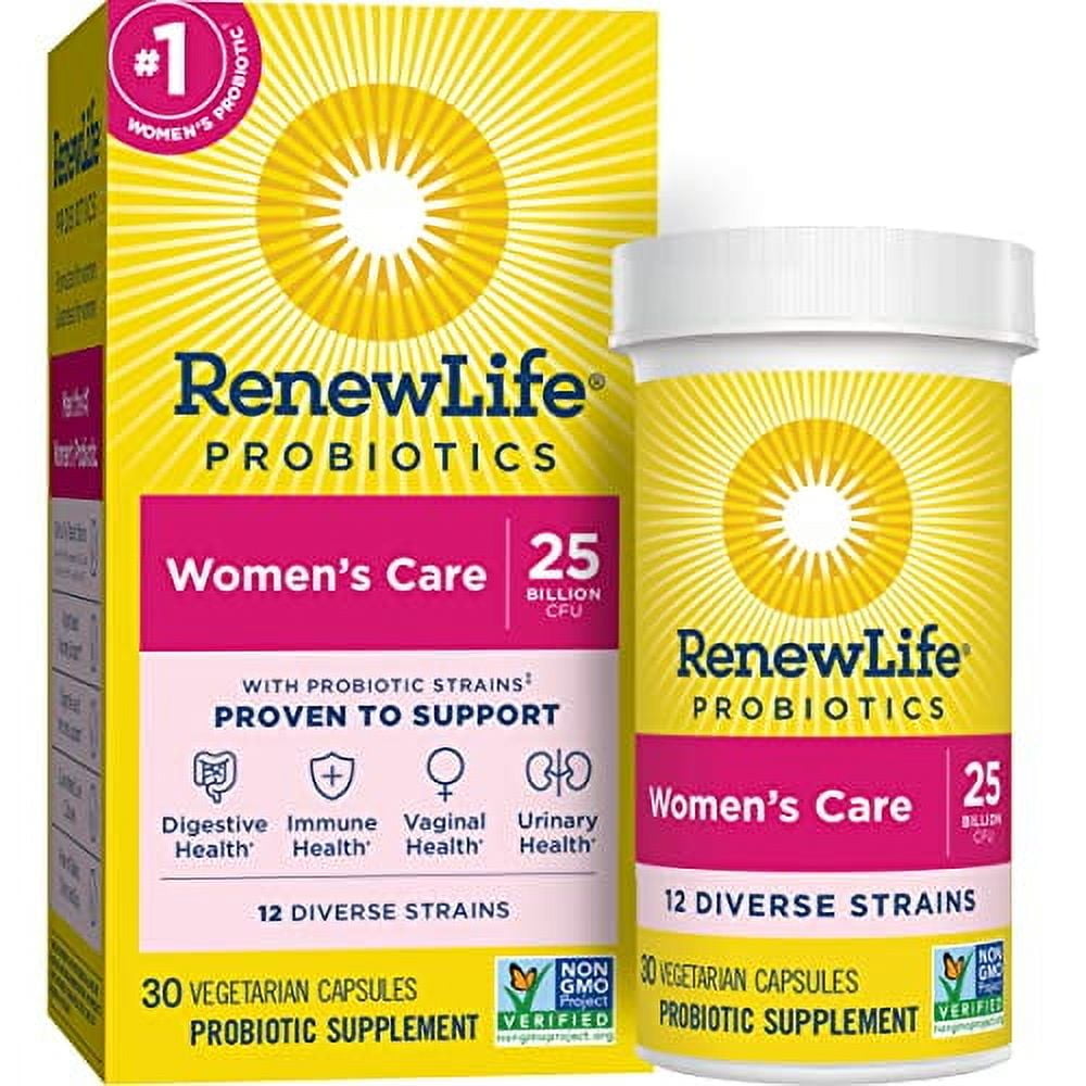 Renew Life Women's Probiotics 25 Billion CFU Guaranteed, 12 Strains ...