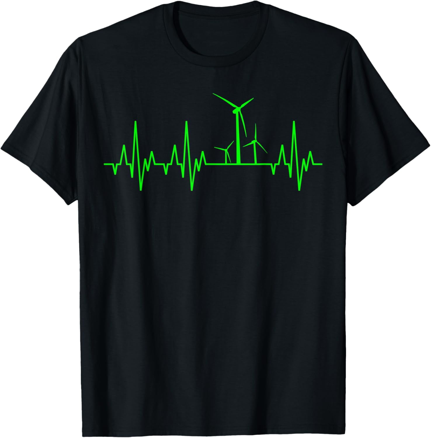 Renewable energy, wind energy, heartbeat T-Shirt100%cotton - Walmart.com