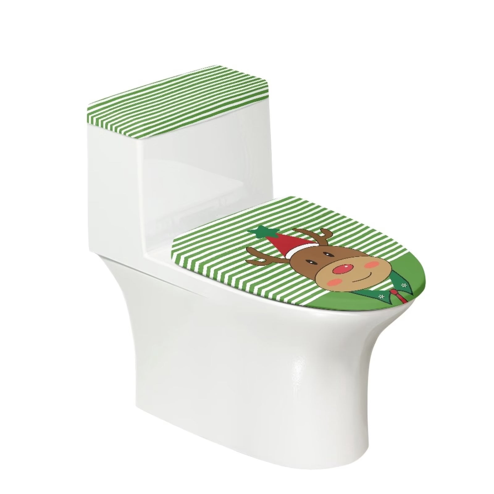 Renewold 2 PCS Reindeer Toilet Lid Covers Reusable Toilet Dust Tank Lid ...