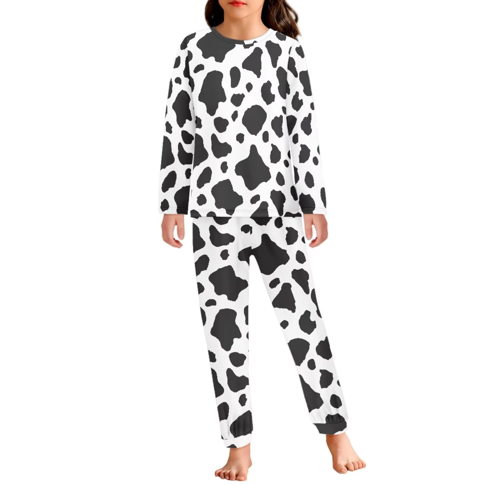 Renewold 2 Packs Comfort Pajama Set Cow Print Pajama Top Bottom Suit ...
