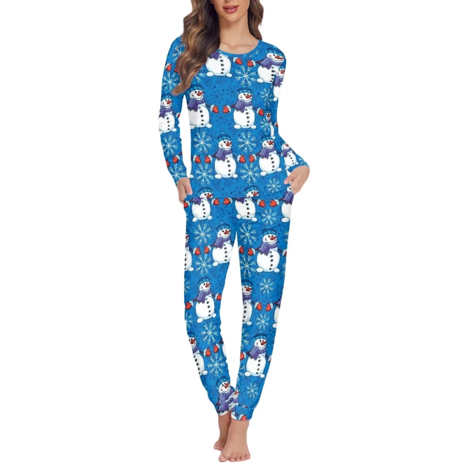 Renewold 2 Pieces Winter Pajama for Women Size XL Snowman Snowflake ...