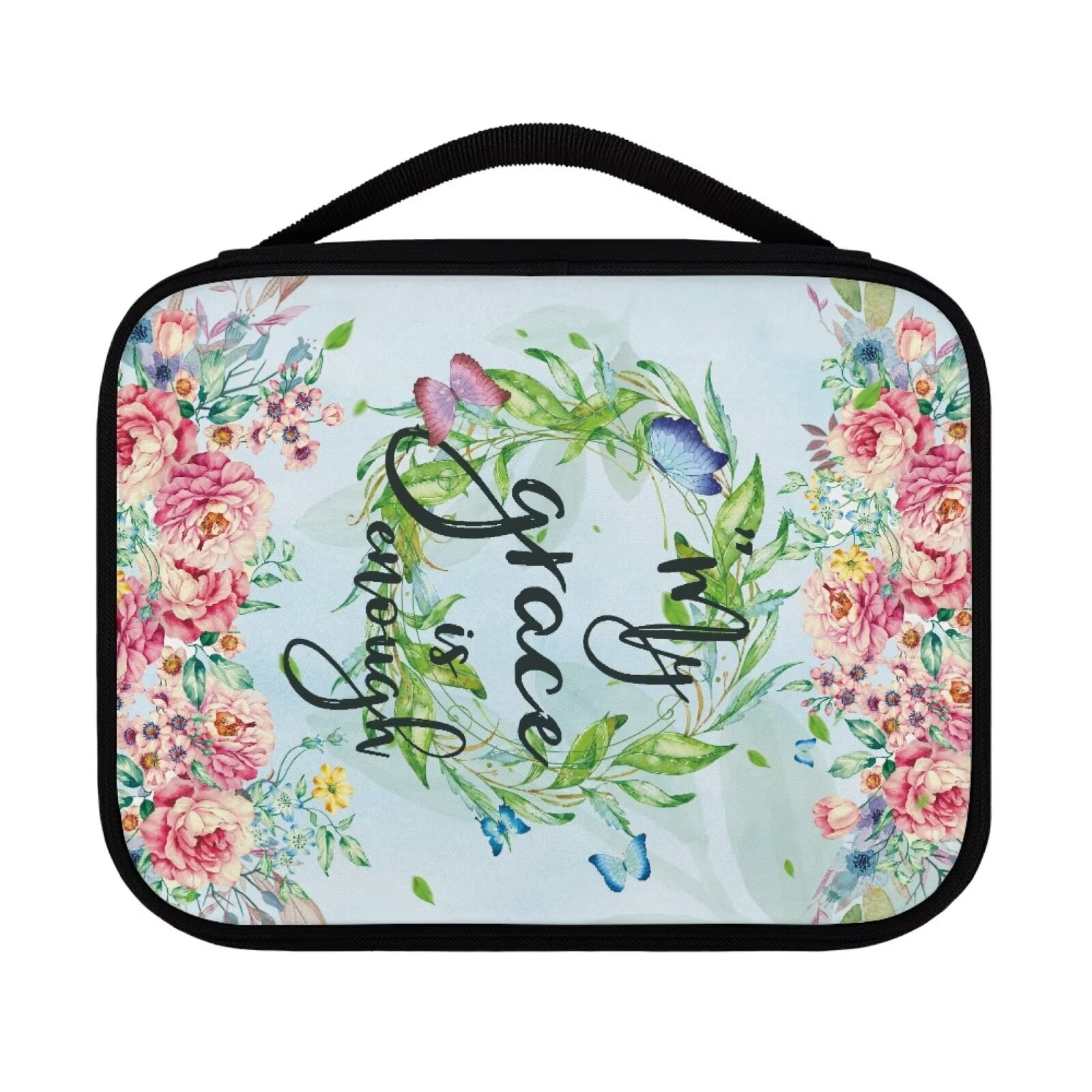 Renewold Aesthetic Bible Cover for Women Large Bible Case Butterfly Flower Book Carrying Case ...