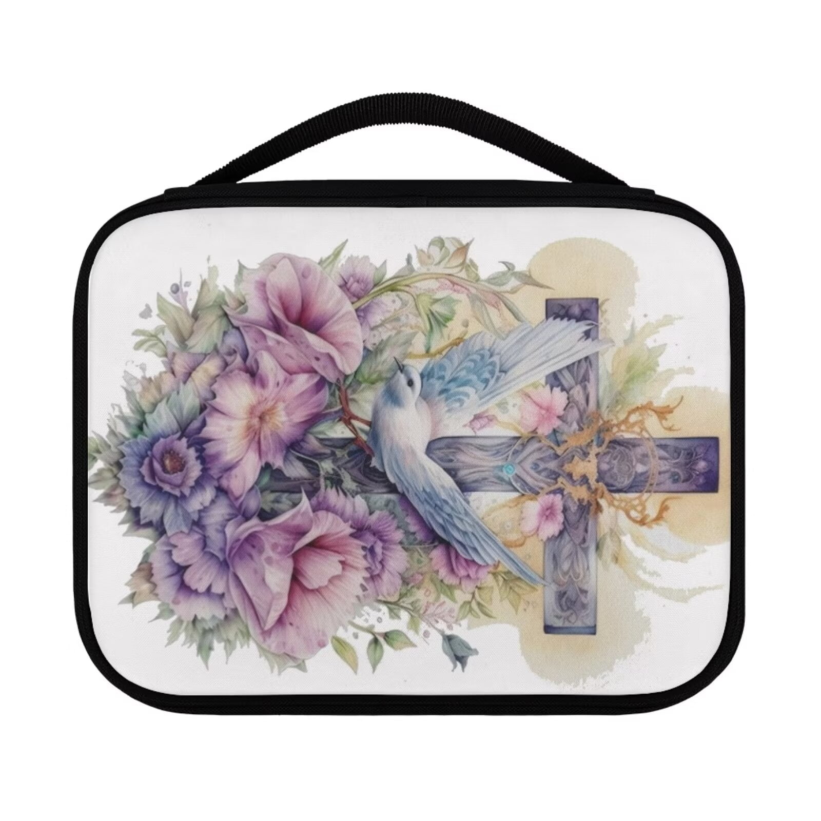 Renewold Aesthetic Dove Flower Bible Covers for Women Girls Cross Bible Holder Portable Pen ...
