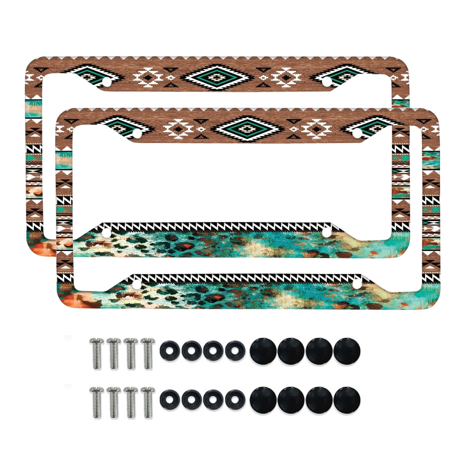 Renewold American Tribal Leopard Print License Plates Frame for Women ...