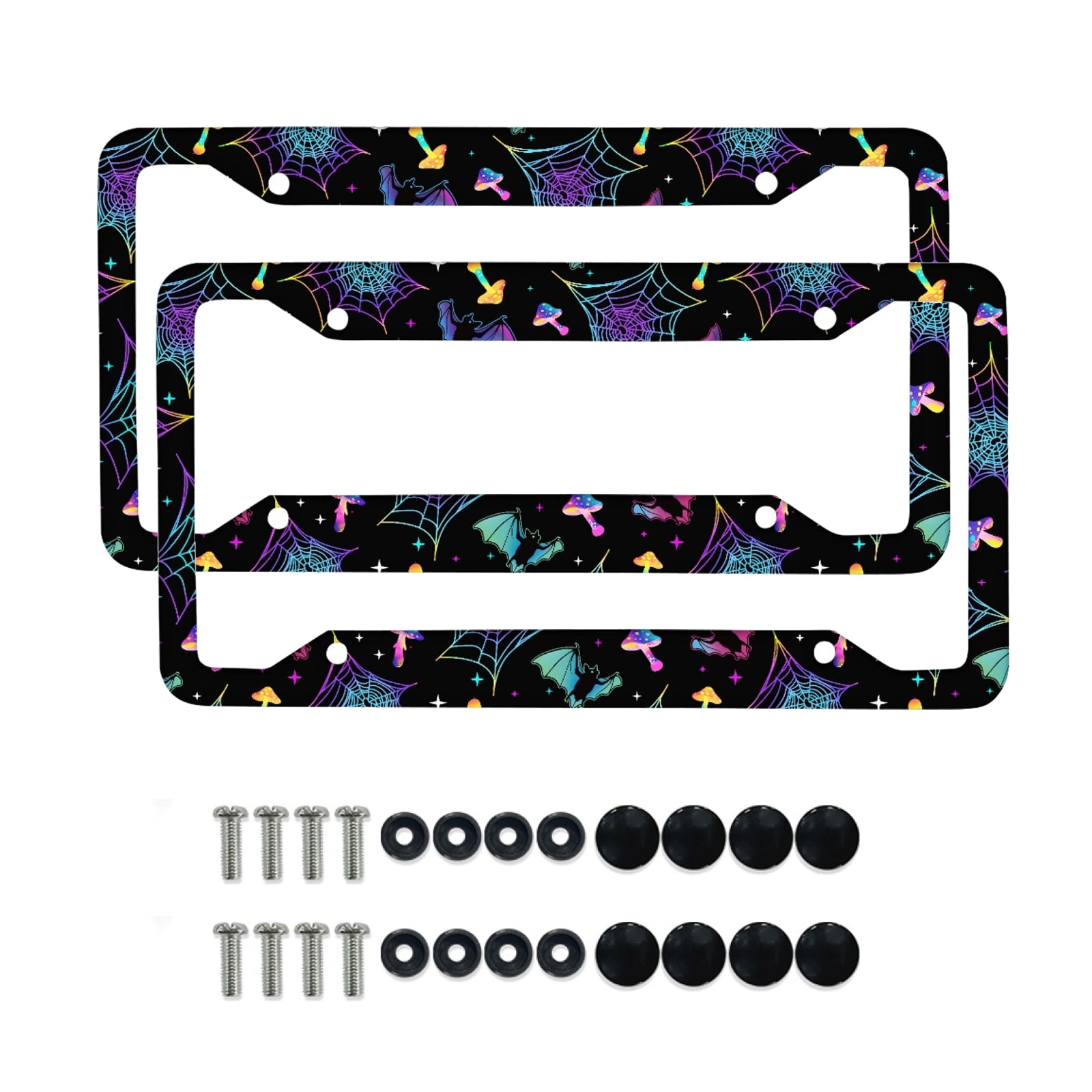 Renewold Bat Mushroom Spider Web License Plate Frame Holder with Screws ...