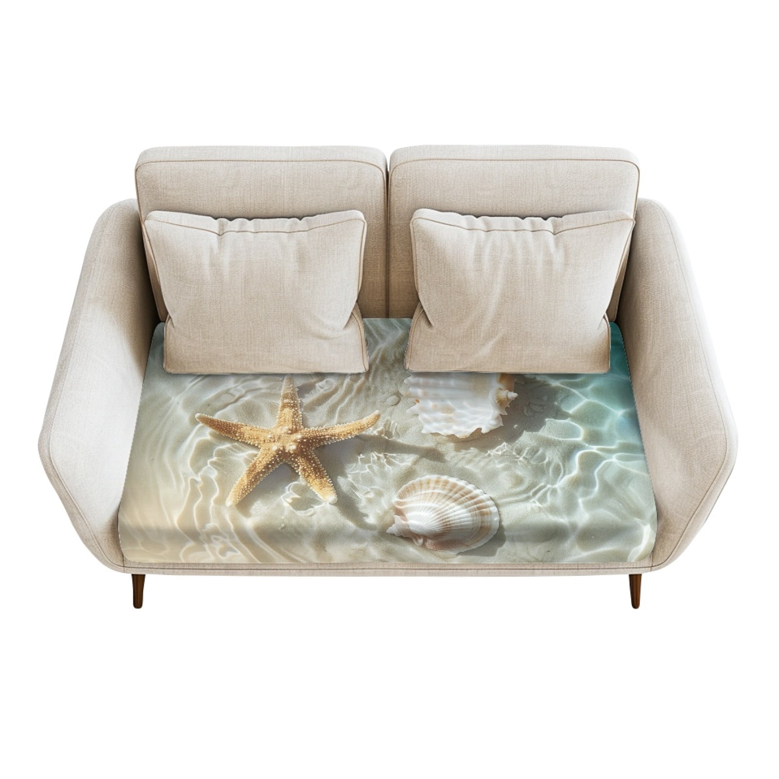 Renewold Beach Starfish Seashell Sofa Cushion Slipcover Elastic Couch ...